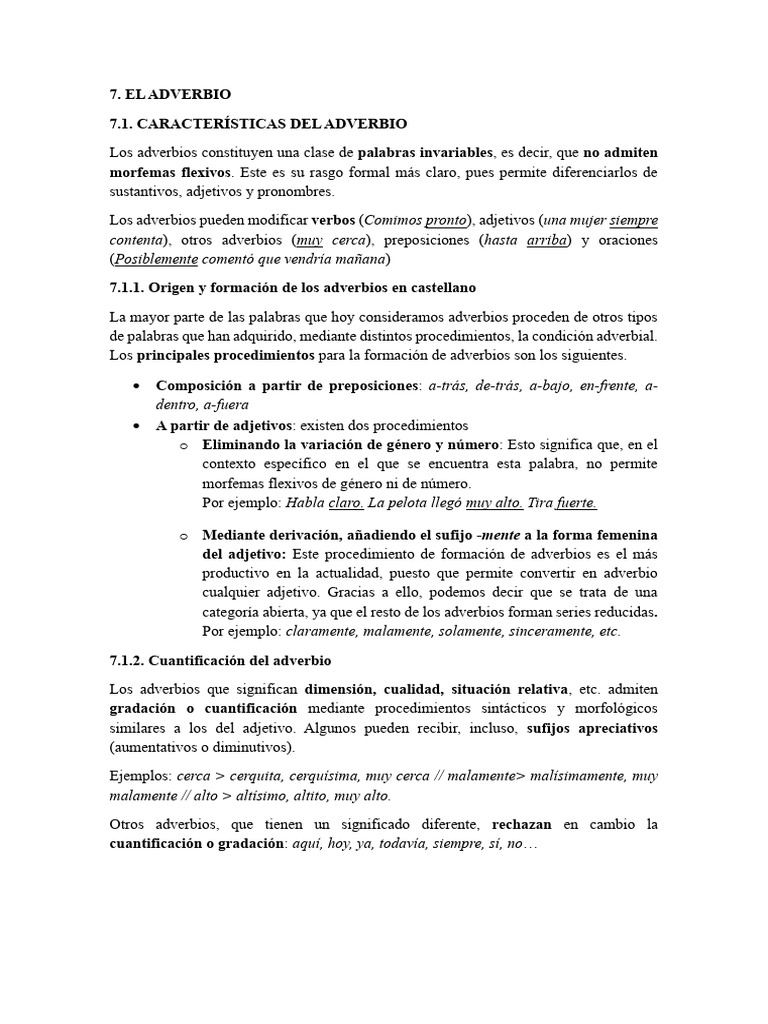 El Adverbio | PDF