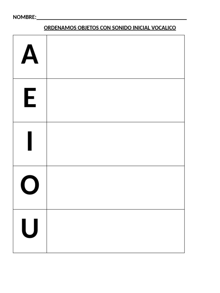 Las Vocales Nivel 1 | PDF