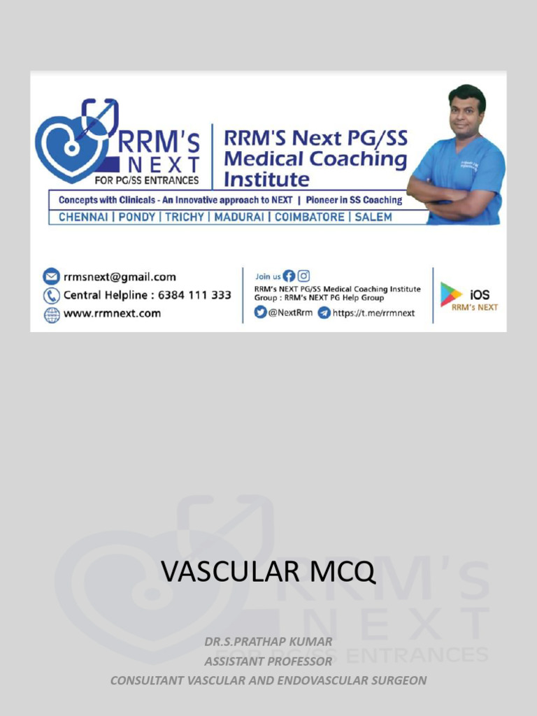 DR Prathap Vascular MCQ RRM 2021 | PDF