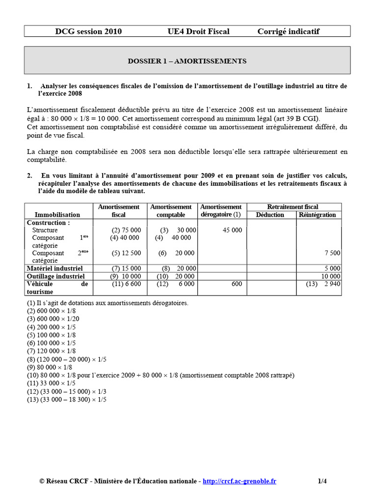 UE4 - Corrige 2010 | PDF