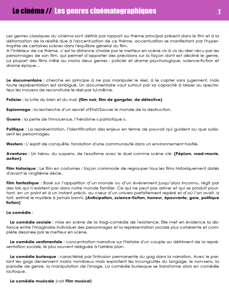 Genres Cinematographiques | PDF