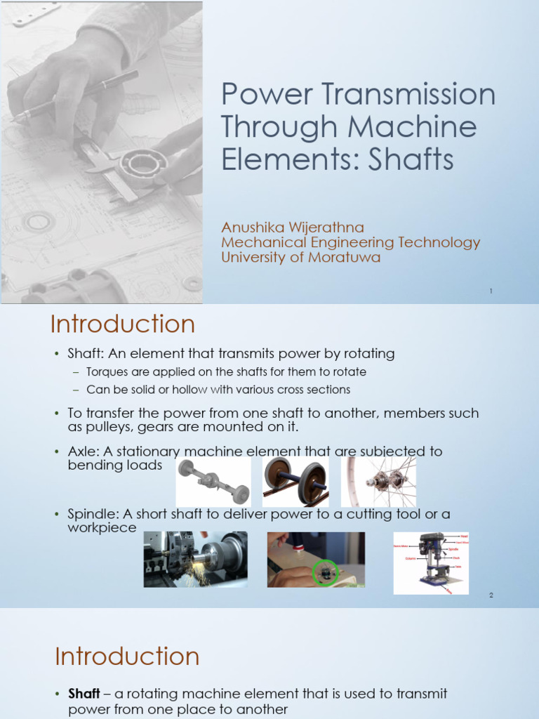 Power Transmission Through Shafts | PDF