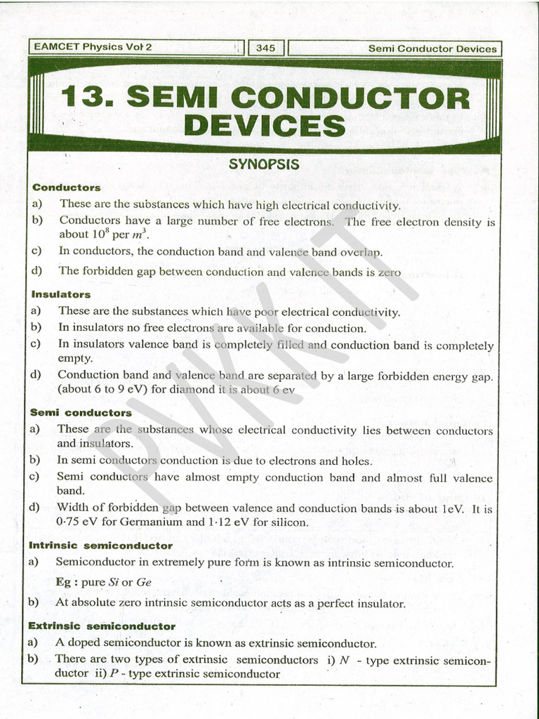 13.physics Vol 2 - Semi Conductor Devices | PDF