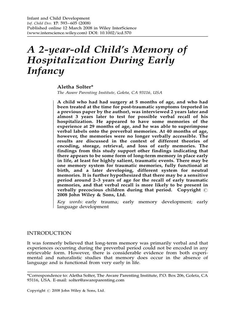 Infantmemoryarticle | PDF