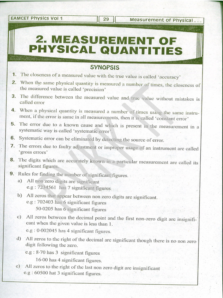 Measurement of Physical Quantities | PDF