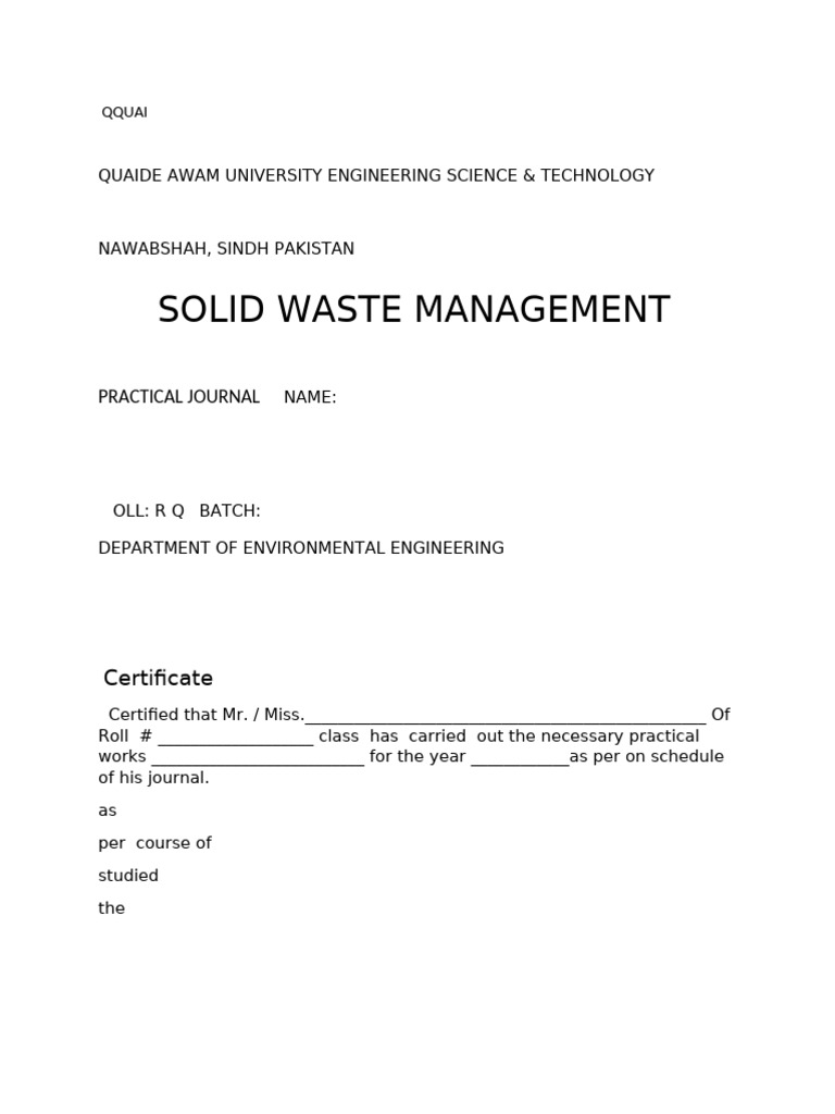 SOLID WASTE MANAGMENT - PDFToWORD | PDF