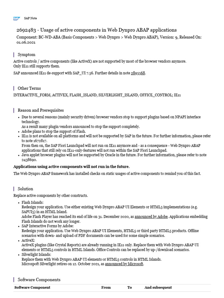 Sap Note 2692483 | PDF