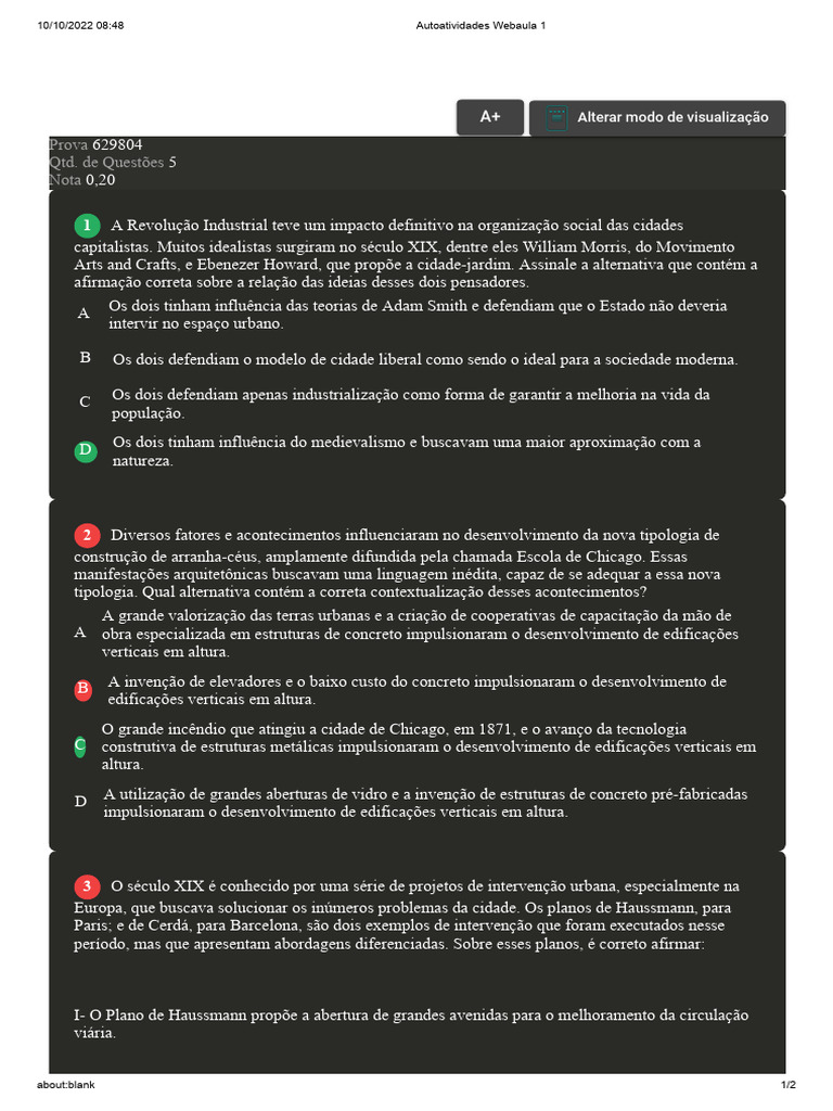 Autoatividades Webaula 1 | PDF