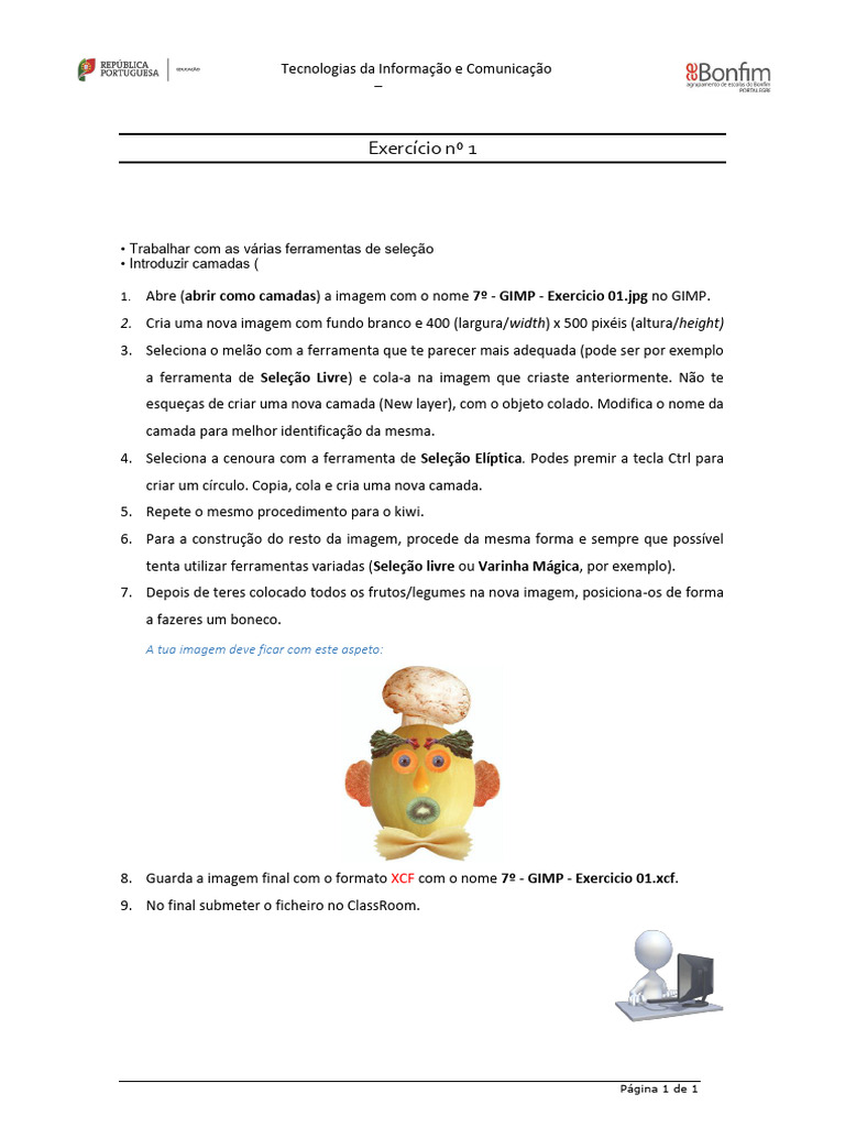 7º - GIMP - Exercicio 01 | PDF 7º - GIMP - Exercicio 01 | PDF