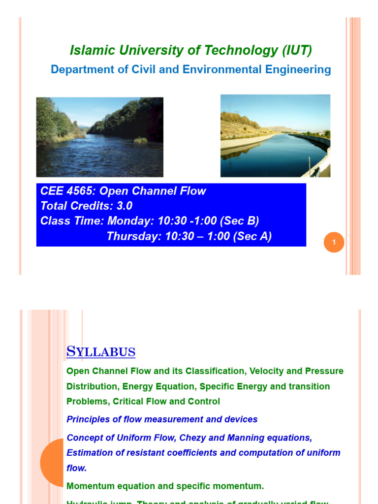 Open Channel Flow Introduction 2021 | PDF