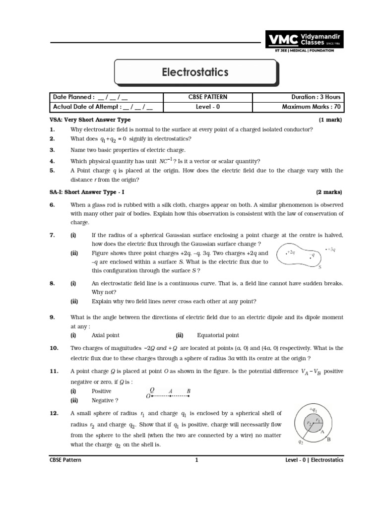 Electrostatics Workbook | PDF