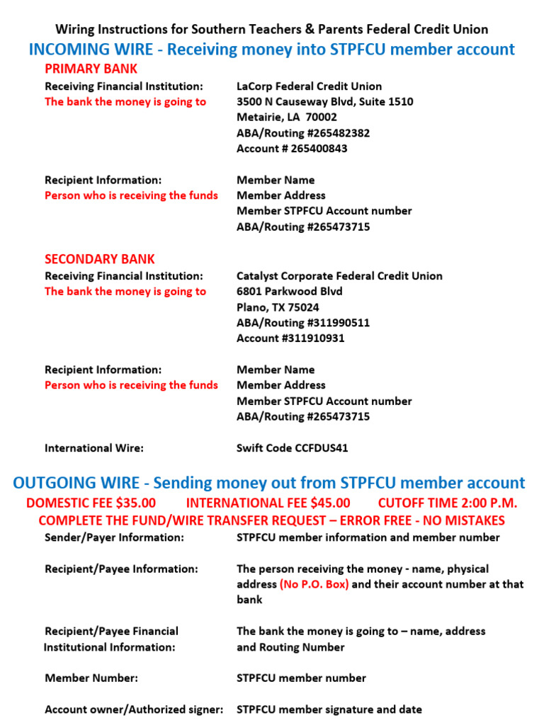 Wire Instructions 2021 | PDF