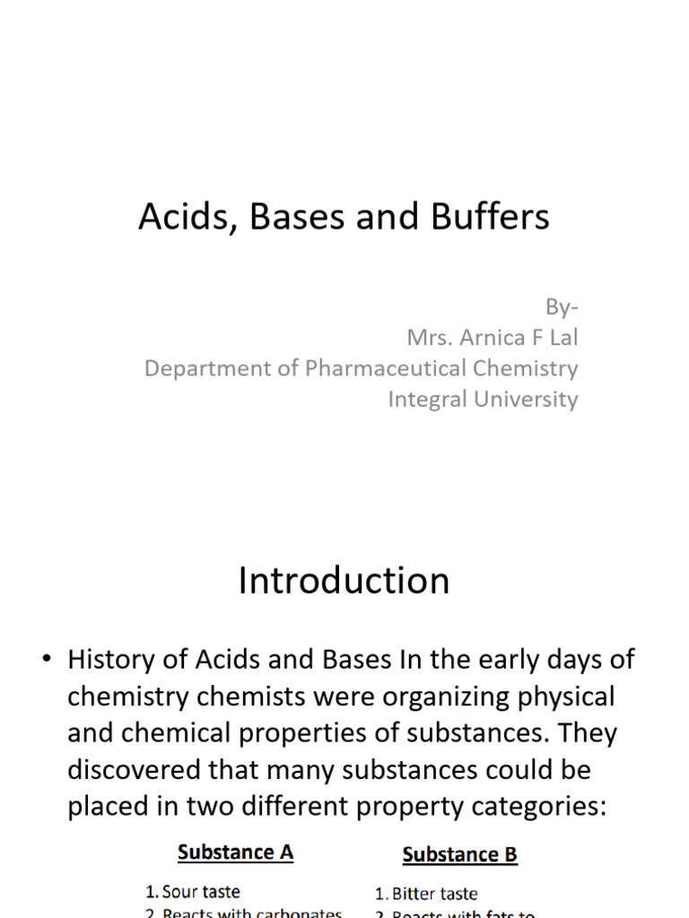 Acid, Bases, Buffer | PDF