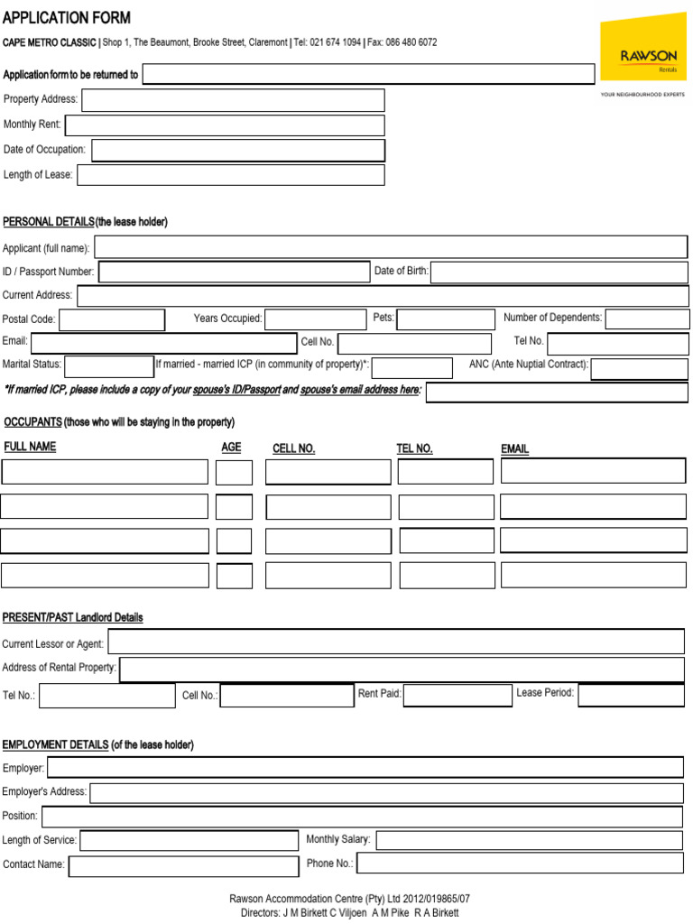 Cape Metro Classic Application Form - Michael | PDF