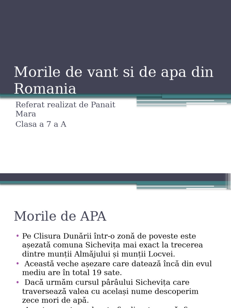 Morile de vant si de apa din Romania | PDF