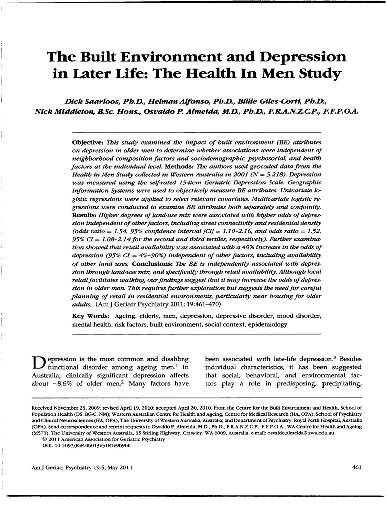 The - Built - Environment - and - Depression in Older Life | PDF