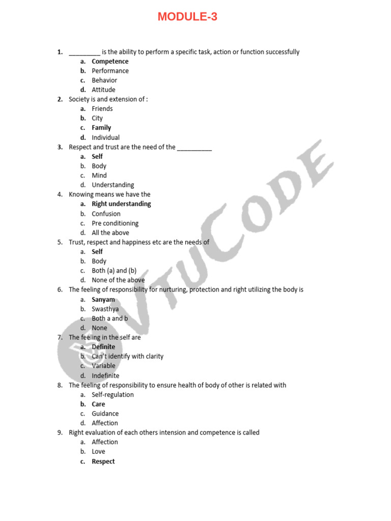@vtucode - in BUHK408 Module 3 MCQ 2022 Scheme | PDF