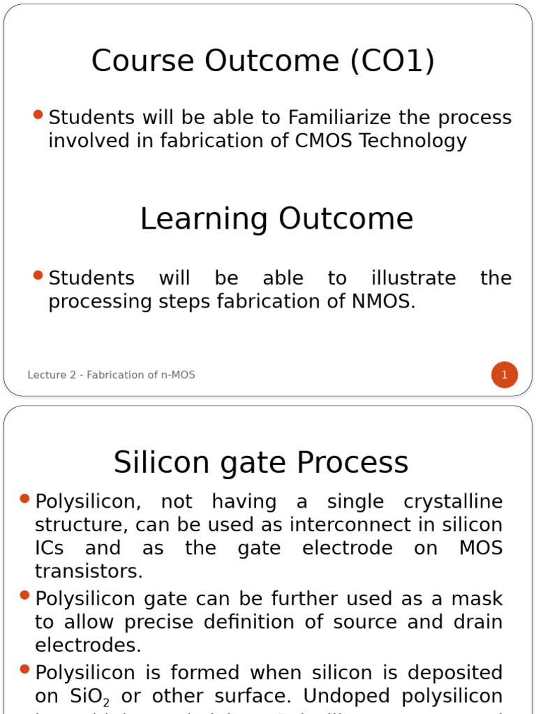 Lecture_2 | PDF | Cmos | Semiconductor Device Fabrication