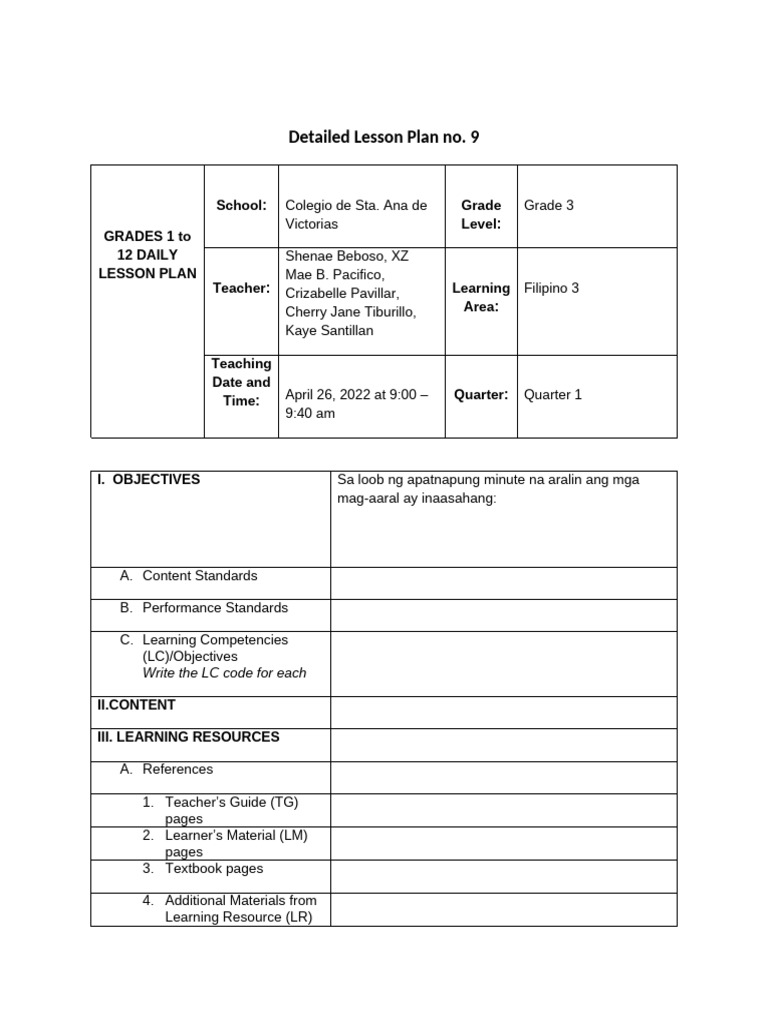 DLP 9 | PDF | Procedural Knowledge | Language Arts & Discipline