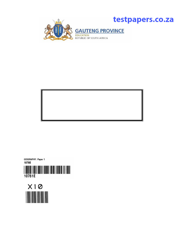 Grade 12 NSC Geography P1-10781 Preperatory 2016 Question Paper | PDF ...