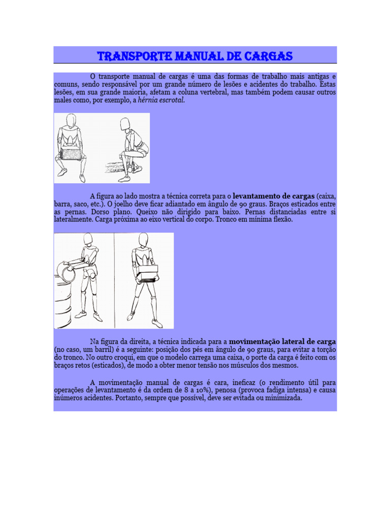 Transporte Manual de Cargas | PDF