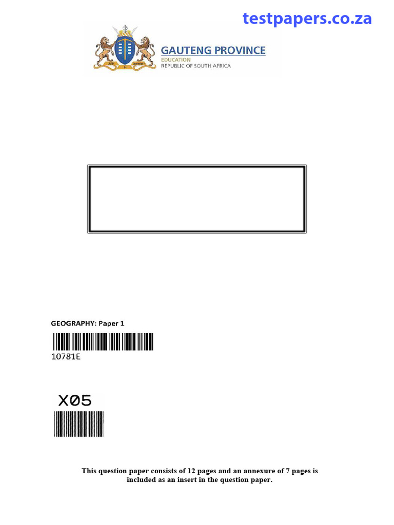 Gr12 Geography P1 (English) 2021 Preparatory Question Paper | PDF ...