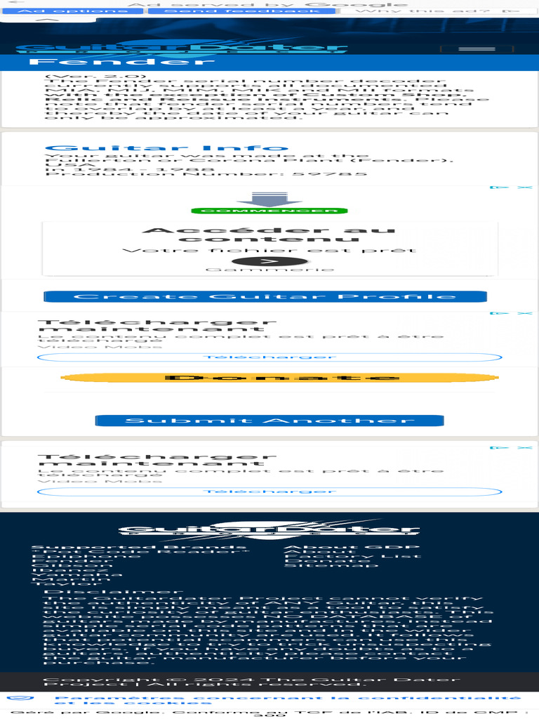 The Guitar Dater Project - Fender Serial Number Decoder | PDF