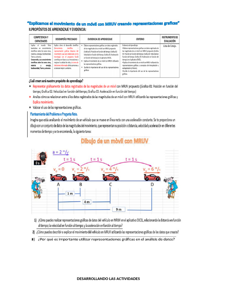 Ficha de Trabajo Graficas Mruv | PDF
