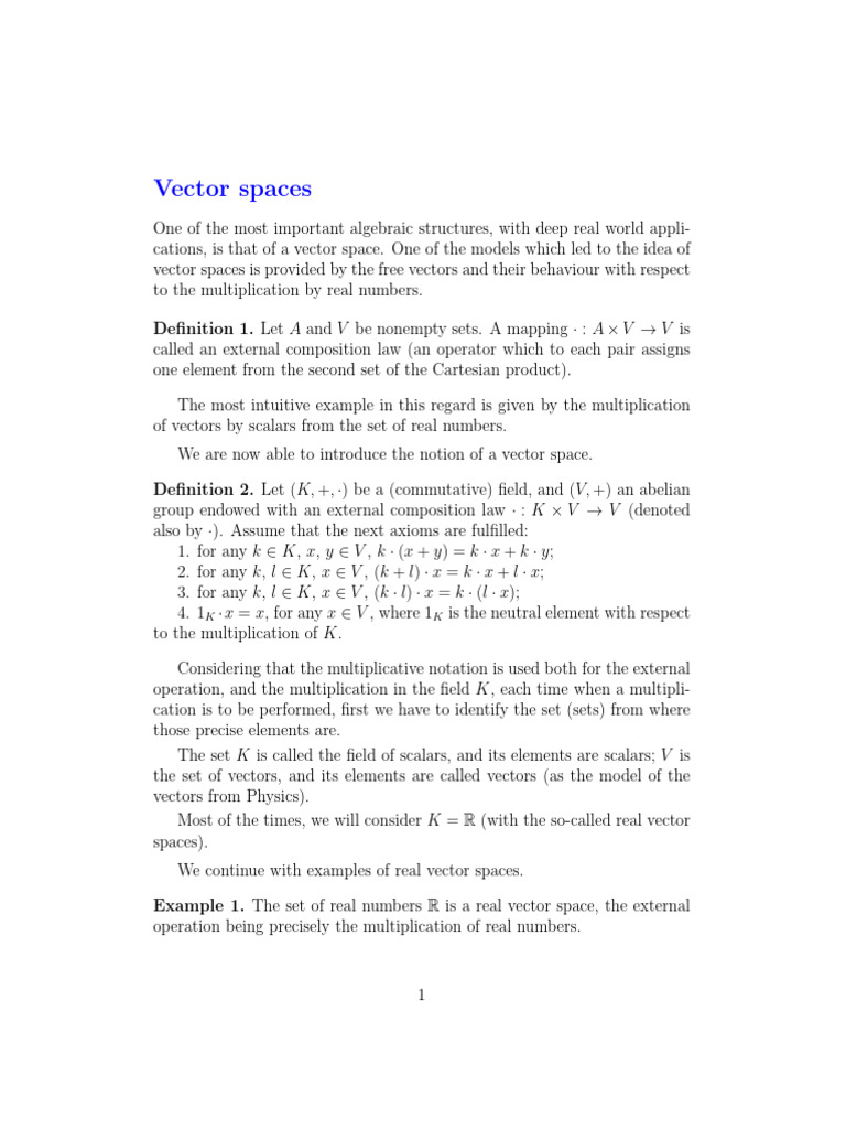 Vector Spaces | PDF