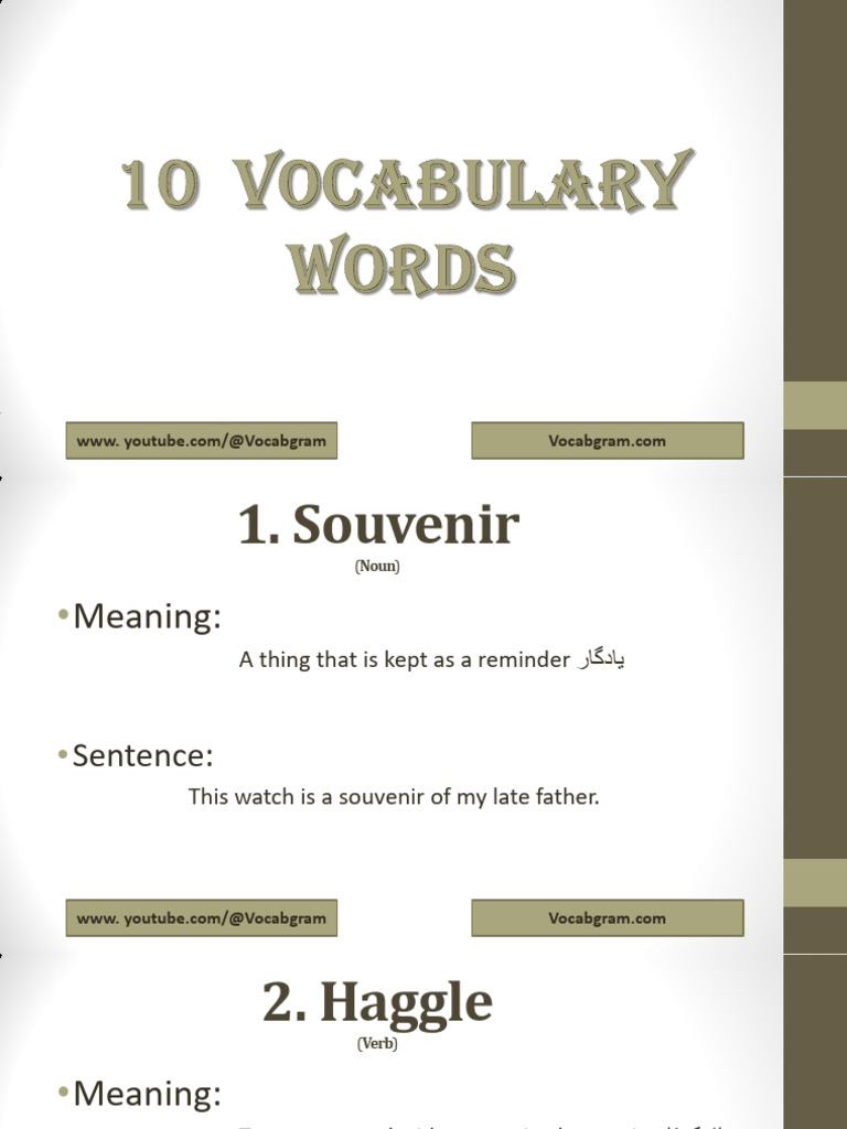 Vocabulary Words With Urdu Meaning 5 PDF Semantic Units Morphology