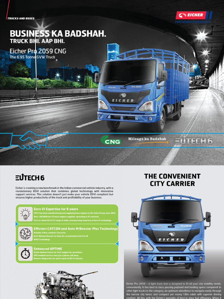 Eicher Pro 2059 CNG Brochure | PDF