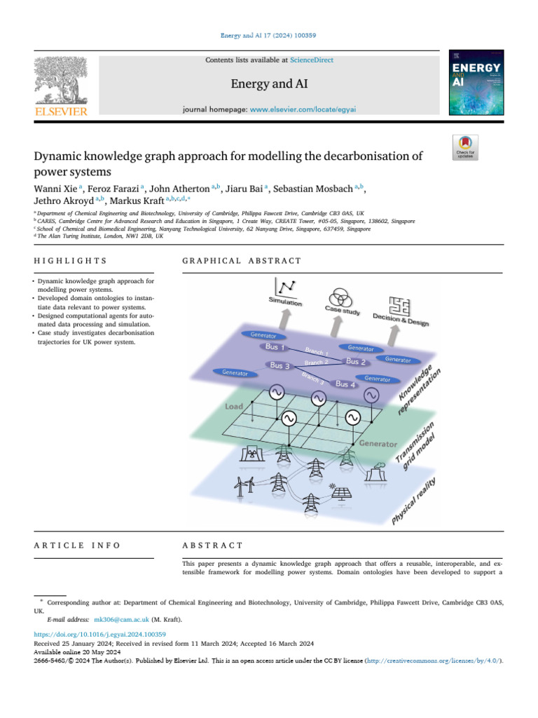 Dynamic knowledge graph approach for modelling the decarbonisation | PDF