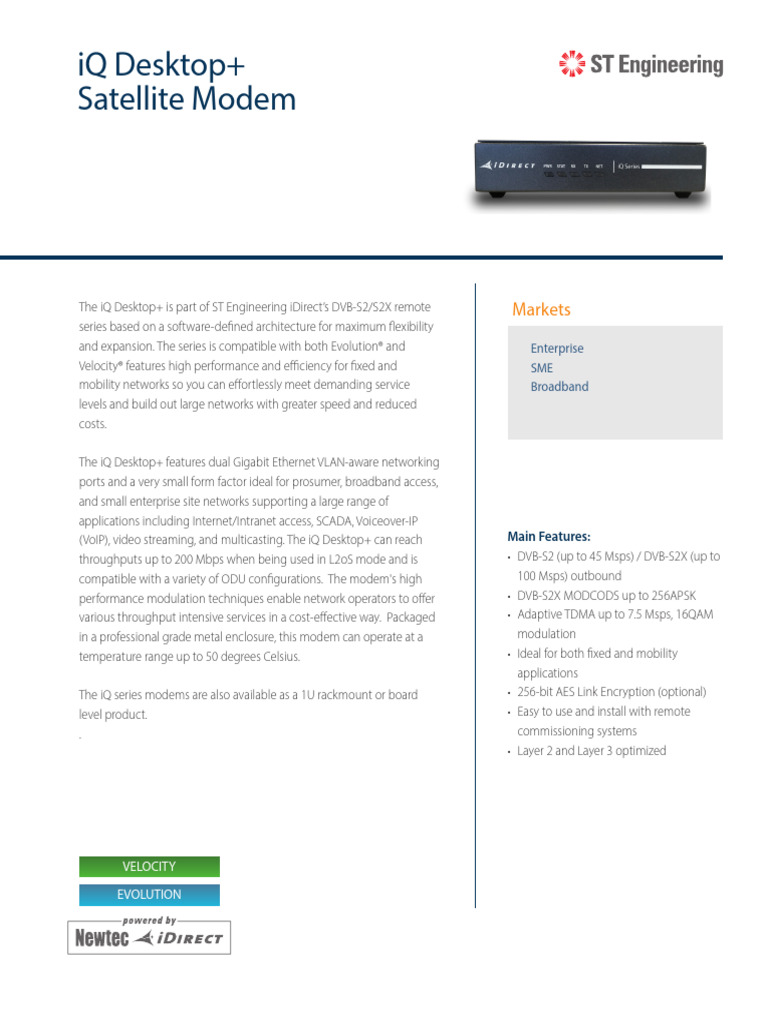 ST Engineering Spec Sheet Iq Desktop | PDF