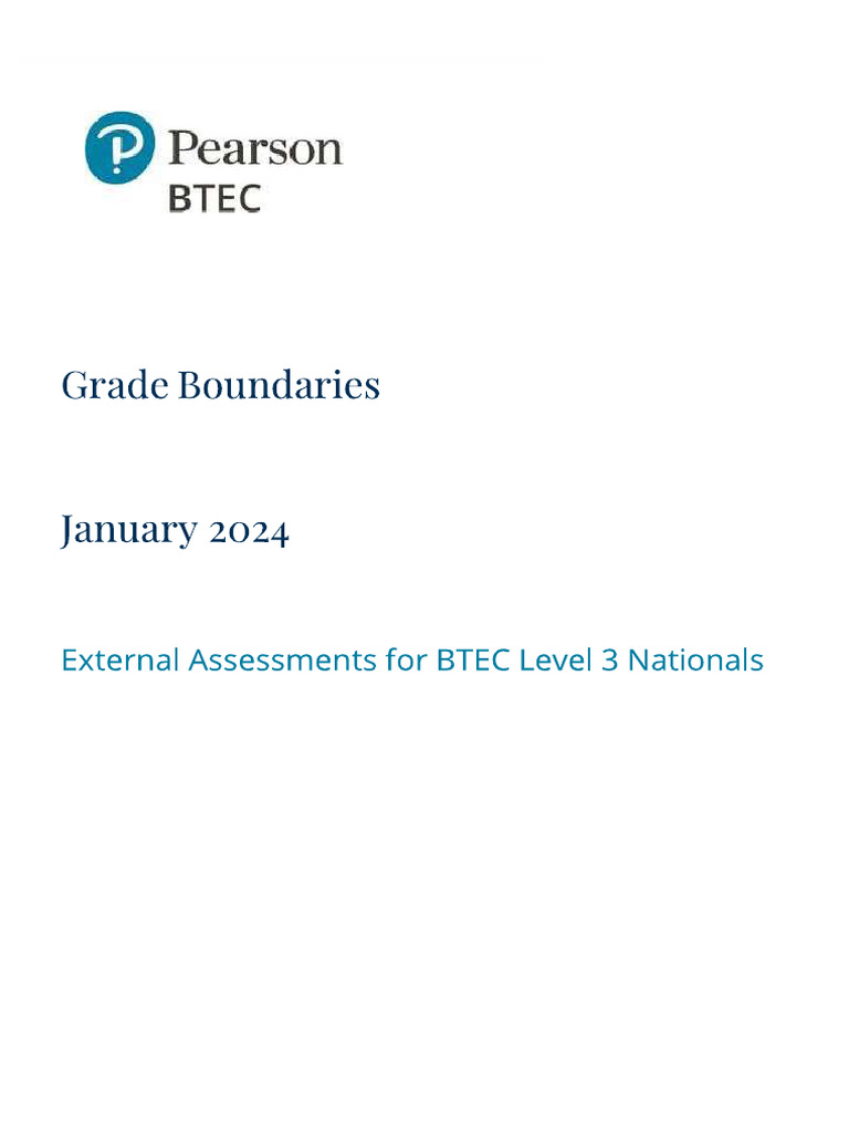 Btec Grade Boundaries Jan 2024 l3 Nationals | PDF