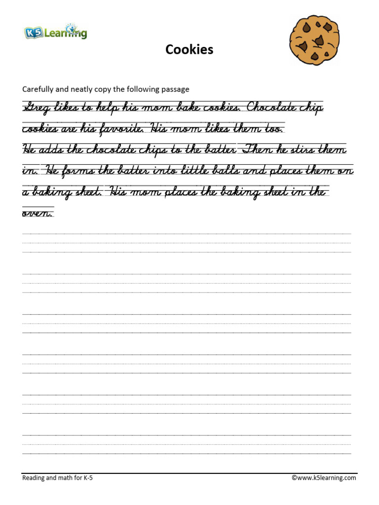 Handwriting Practice Passages 3 Printable | PDF