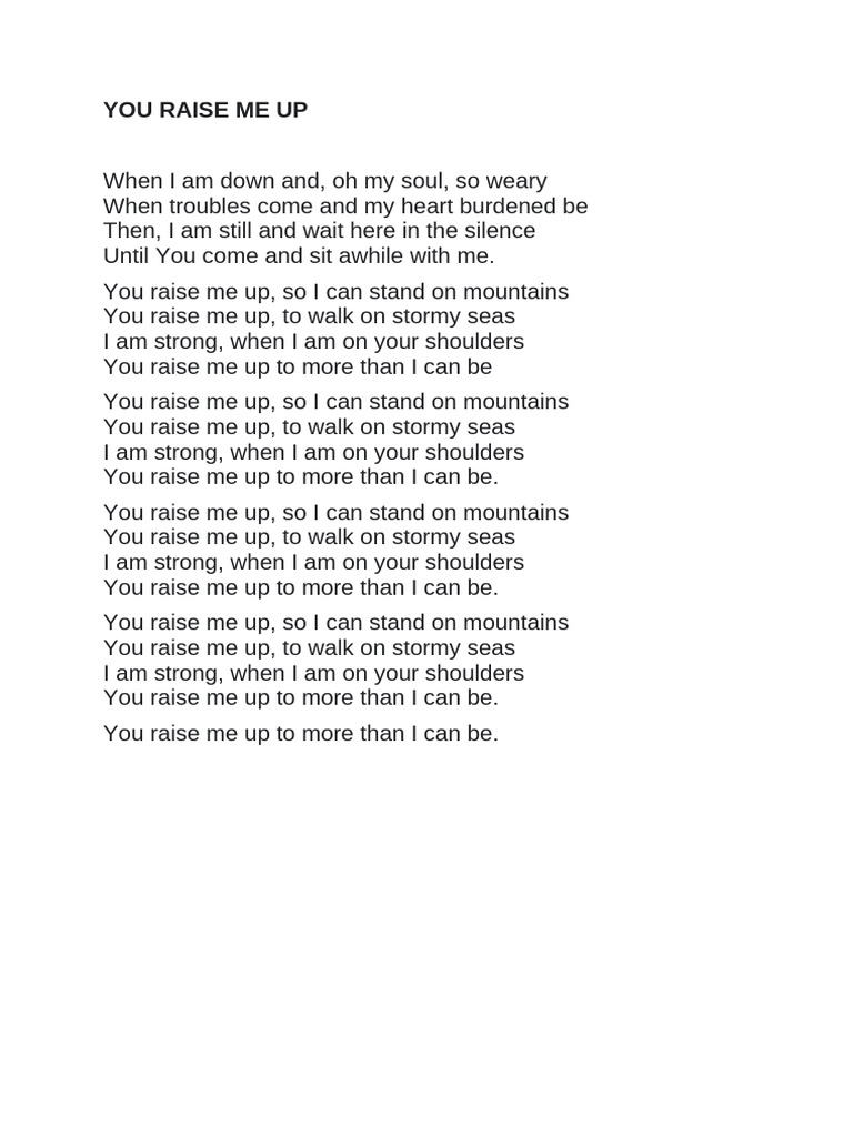 YOU RAISE ME UP | PDF