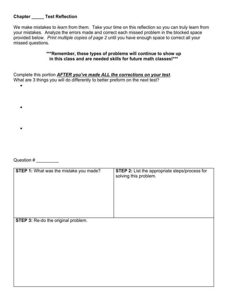 Test Reflection | PDF