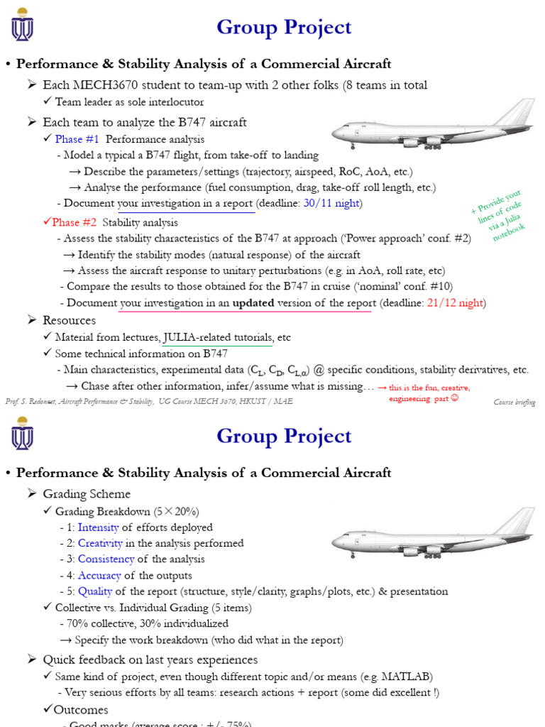 HKUST MAE - MECH3670 - Group Project - Guidelines | PDF