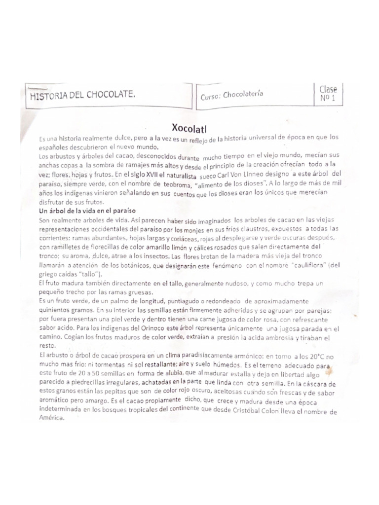 Historia Del Chocolate | PDF