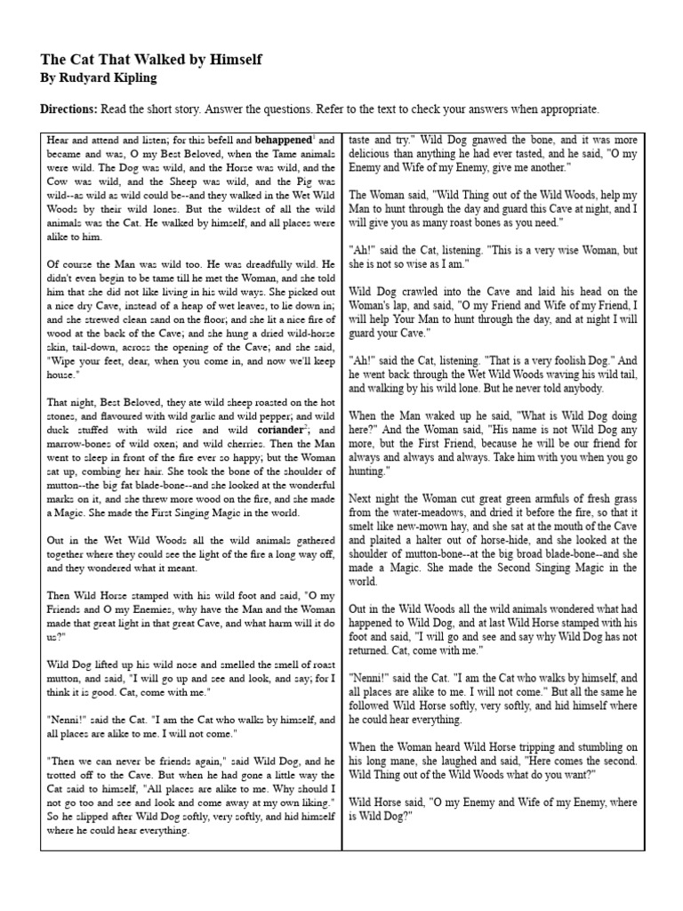 The Cat That Walked by Himself | PDF