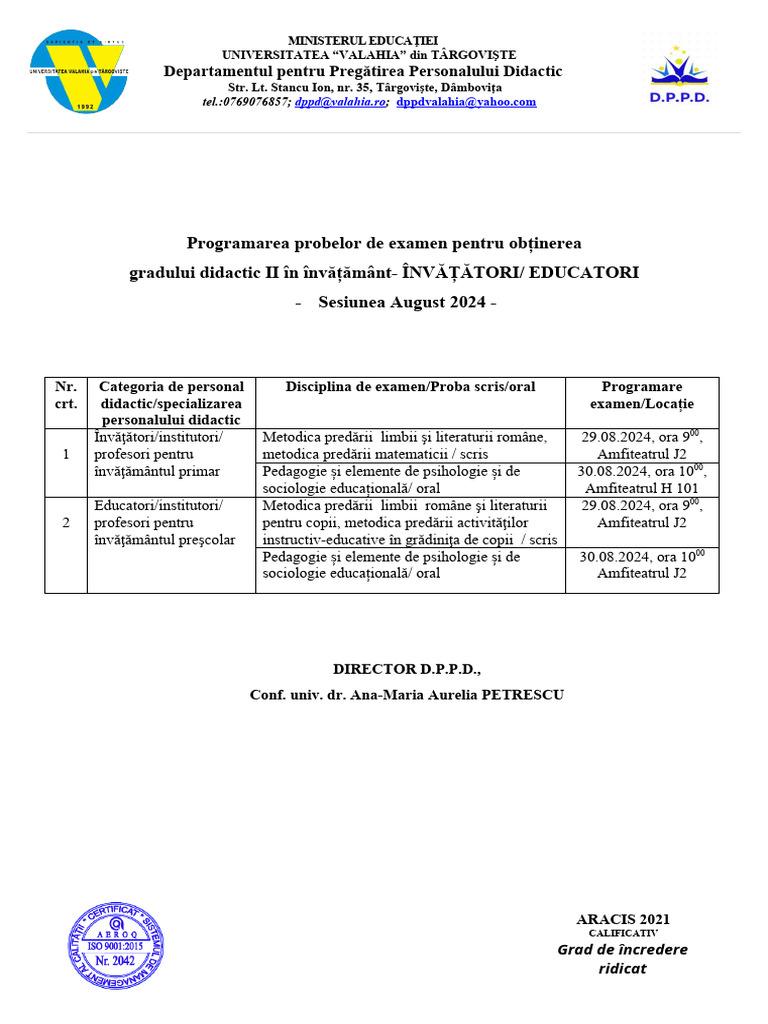 Programare Grad Didactic II - 2024 2 | PDF