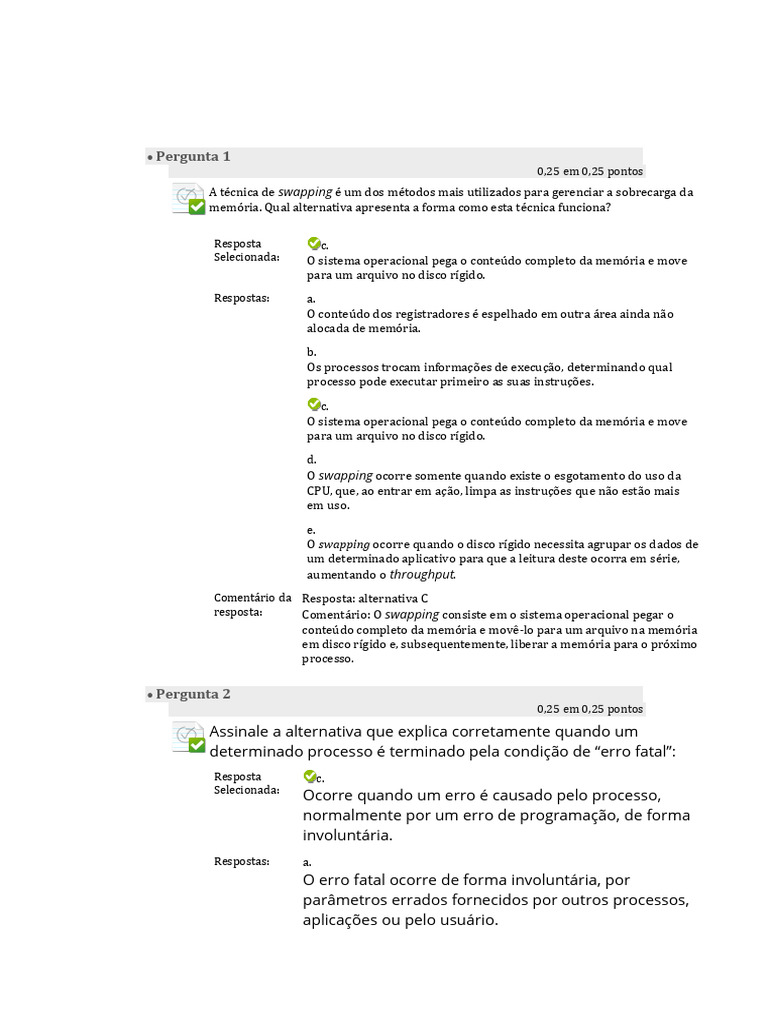 Questionário Unidade Iii | PDF