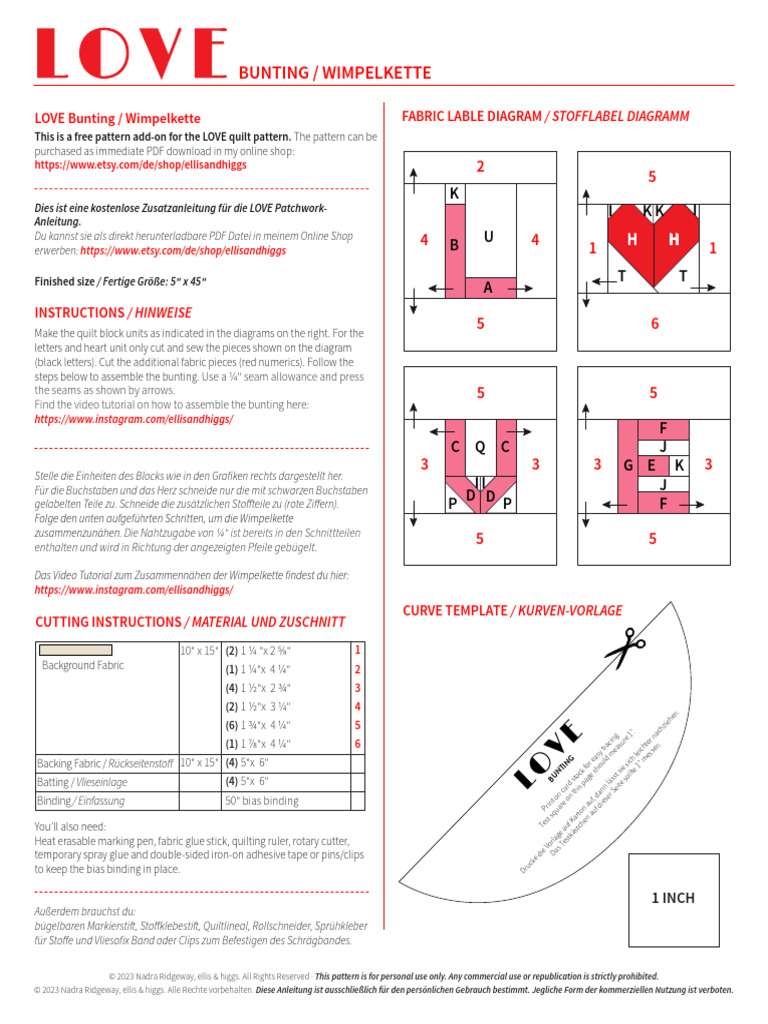 LOVE Bunting Wimpelkette | PDF