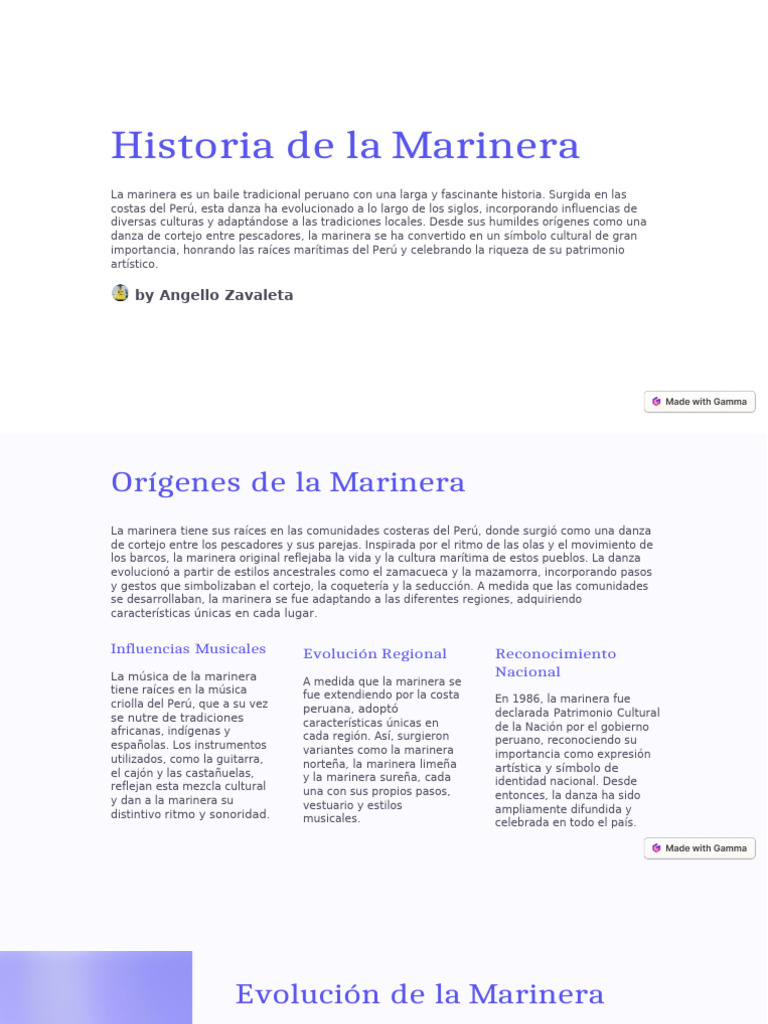 Historia de La Marinera | PDF
