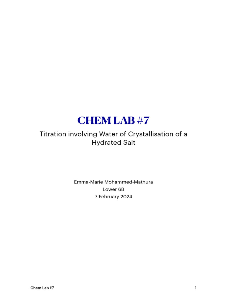 Open Chem Lab 7 | PDF