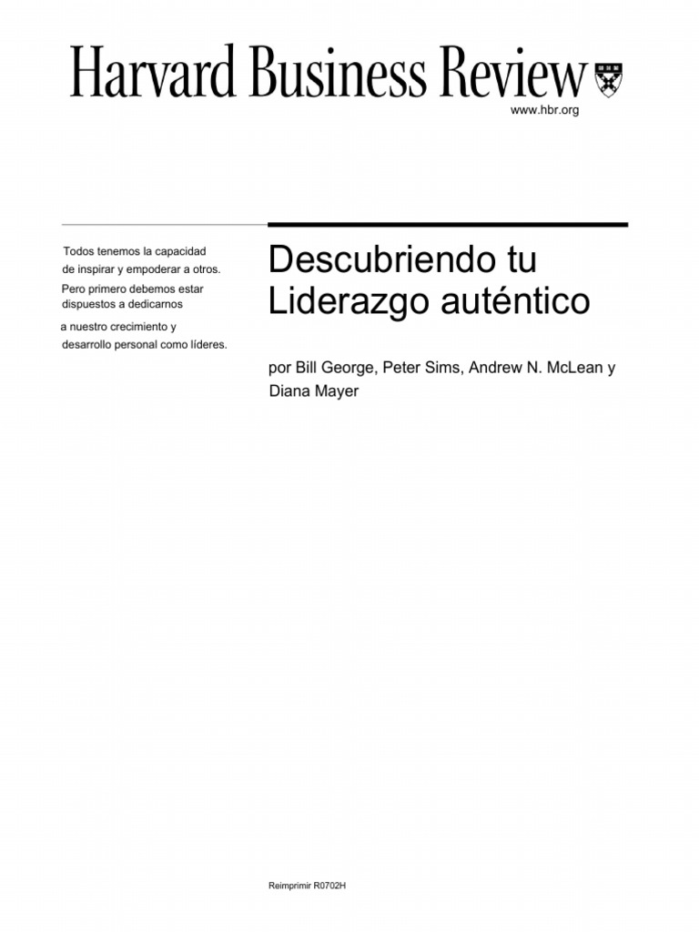 Discovering Your Authentic Leadership | PDF