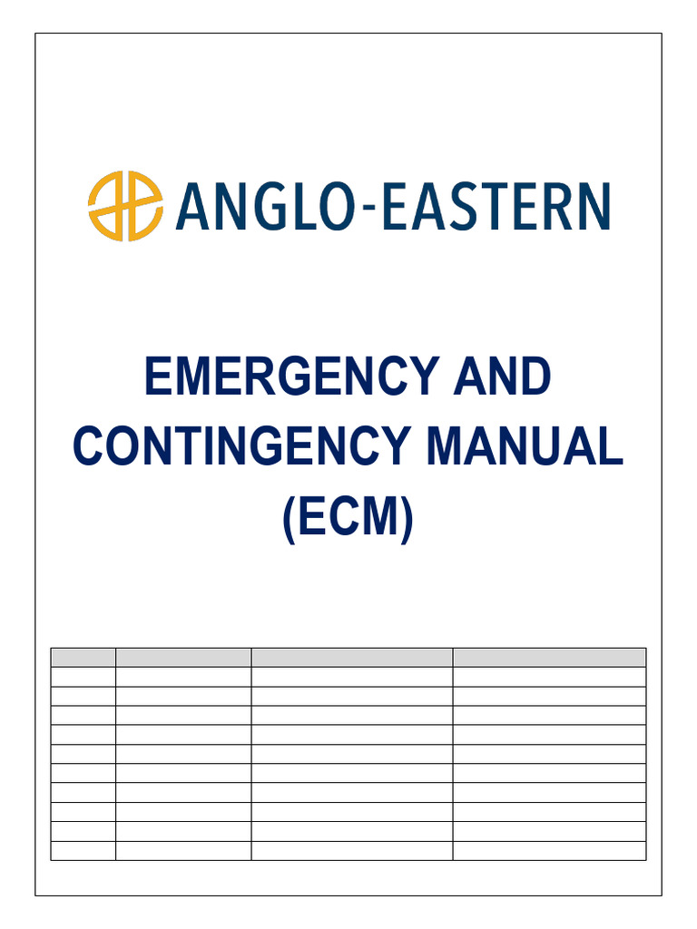 05 Emergency and Contingency Manual (ECM) Rev09 | PDF