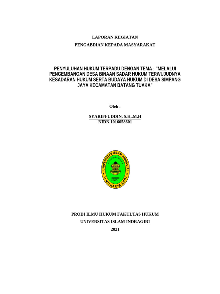Laporan PKSM Simpang Jaya | PDF