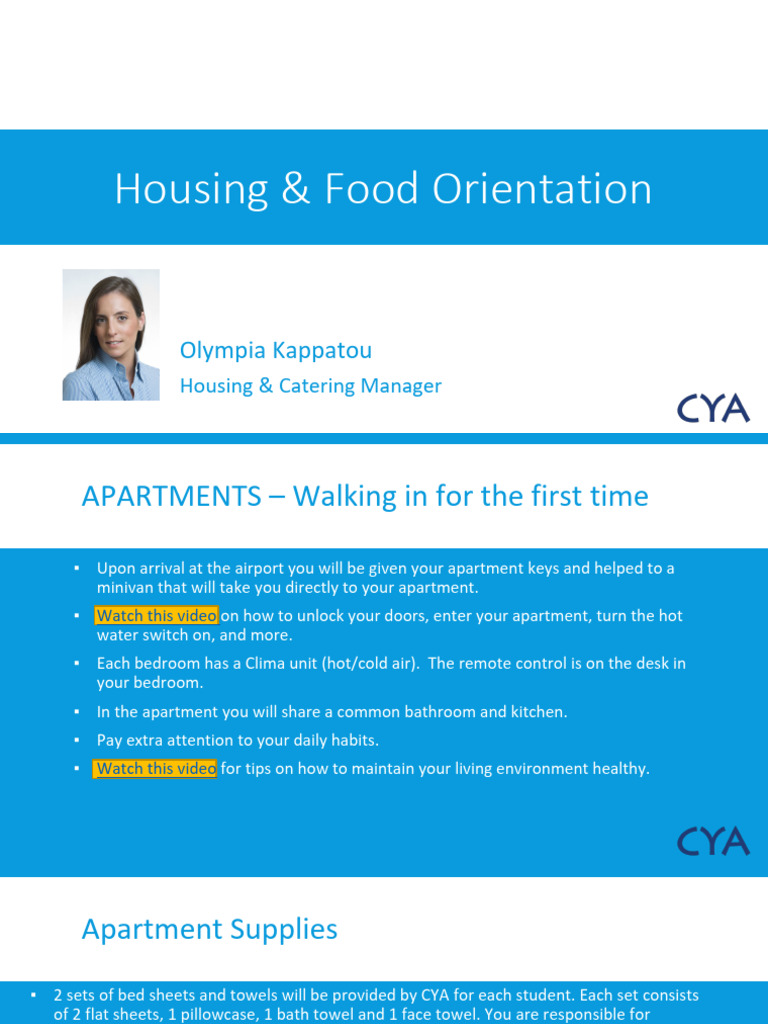 Housing Orientation - SPRING 2024 | PDF