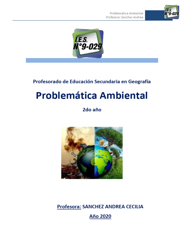 Problematica Ambiental 2do Ano Sanchez Andrea Cecilia | PDF | Contaminación | Agua
